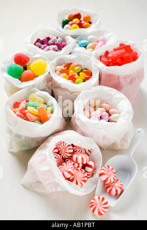 Assorted sweets in paper bags USA FoodCollection Stock Photo - Alamy