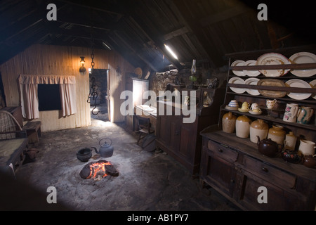 The Arnol Black House museum Interior, Isle of Lewis, Outer Hebrides, Scotland, UK Stock Photo ...