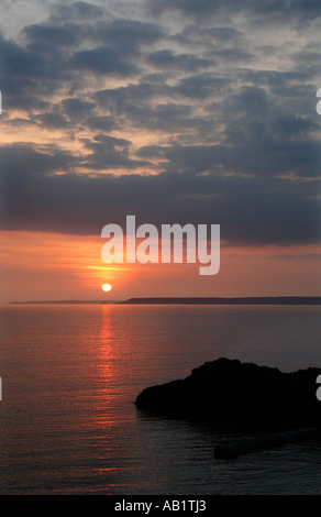 Sunset over Hope Cove, South Devon, England, united Kingdom Stock Photo ...