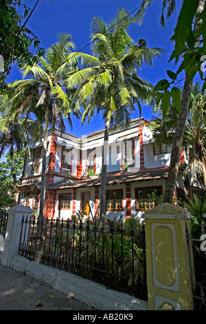 Colonial house surrounded by palms in Campal district of Panjim Goa ...