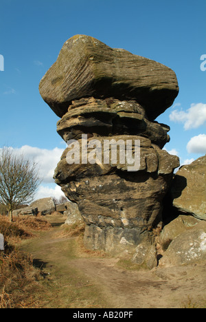 Strange Rock Formations at Brimham Rocks North Yorkshire England Stock ...