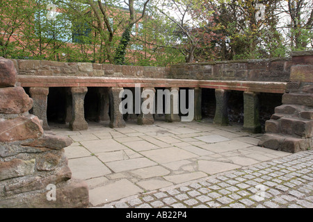 Roman hypocaust, under-floor heating system, at Fishbourne Roman Palace ...