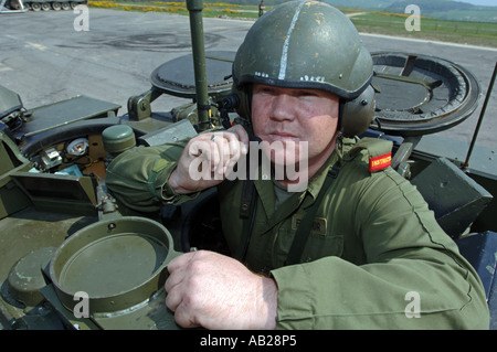 Tank driver at "The Armour Centre" at Bovington in Dorset Britain UK ...