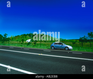 Car running on the highway Stock Photo - Alamy