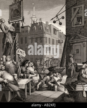 Gin Lane (Beer Street and Gin Lane 2), 1751. Artist: Hogarth, William ...
