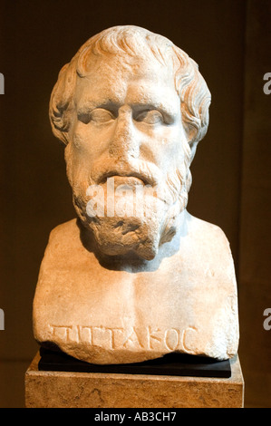 Pittacus of Mytilene (640-568 BC). Ancient Mytilenaen military general ...