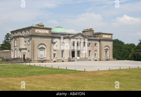 Ireland, County Laois, Emo Court, Facade of the house with pathway ...