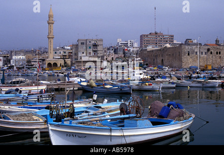 Fishing boat Saida harbor Lebanon Middle East Stock Photo - Alamy