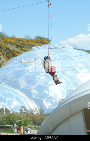 Zip wire Eden project Biomes Stock Photo - Alamy