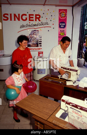 Mexican, salesman, selling sewing machine, sewing machine, appliance ...