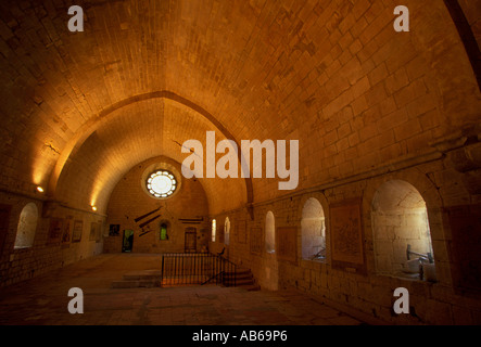 Interior of the 12th century Romanesque Cistercian Abbey of Notre Dame ...