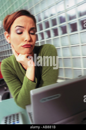 woman, boredom, pensive, laptop, female, ladies, lady, women, boredoms ...