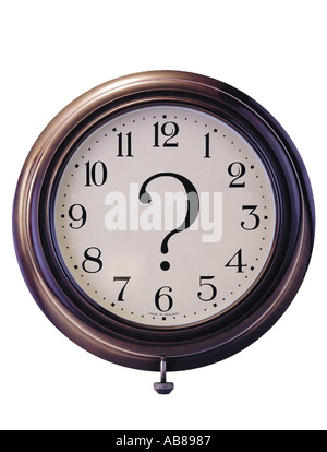Clock with Question Mark Stock Photo - Alamy