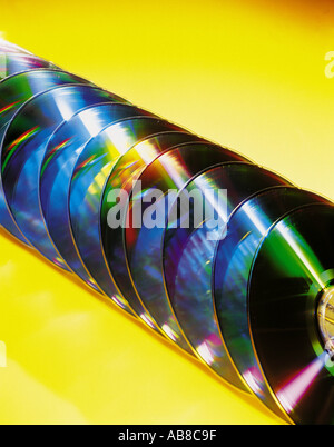 Close up of music Compact Disc spines Stock Photo - Alamy