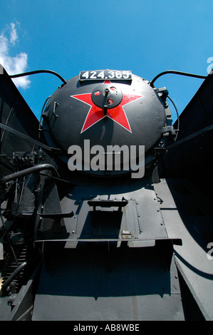MAV Class 424 steam locomotive displayed at the Hungarian Railway ...