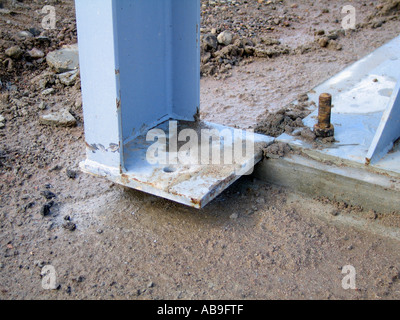 Construction of foundation. Steel bolt in concrete. Fasteners for frame ...