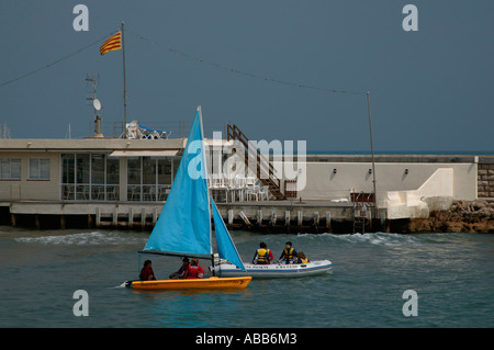 Sailing lessons, Platja de la Fragata, Sitges Costa Dorada Catalunya ...