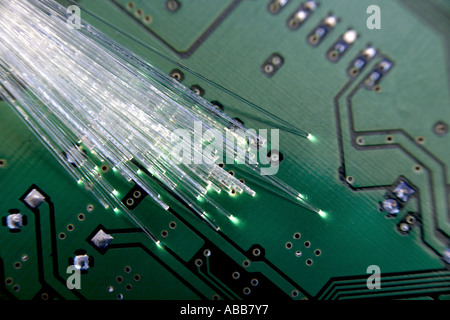 Fiber optics and circuit board Stock Photo - Alamy