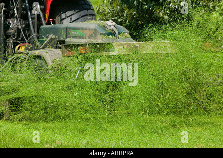 cutting grass with tractor and industrial grass cutting machine ...