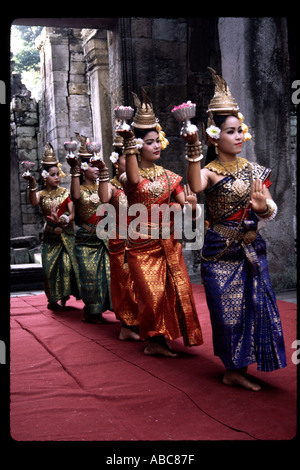 Women at traditional dance performance at Preah Kahn Angkor Cambodia ...