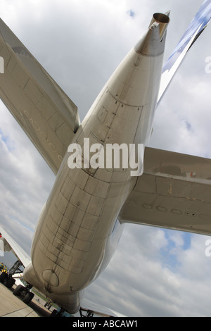 Airbus A380 super jumbo underside in fly past at Farnborough Stock ...