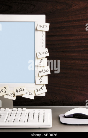 Adhesive notes at computer monitor Stock Photo - Alamy