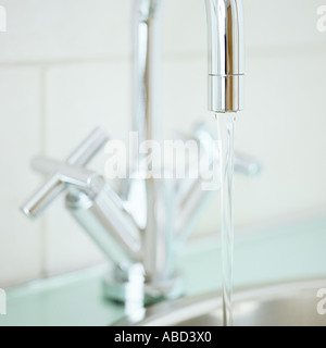 Tap with Running Water Stock Photo - Alamy