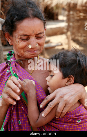Saora woman at the village of Gaibambh near Taptapani, Orissa, India ...