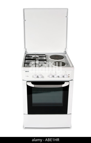Square Modern gas cooker hob under an extractor fan Stock Photo - Alamy