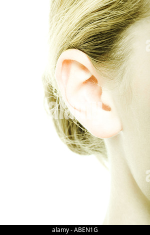 Teenage girl's ear, extreme close-up Stock Photo - Alamy
