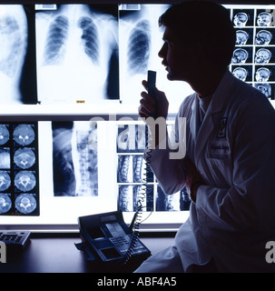 Doctor inspecting X rays Stock Photo - Alamy