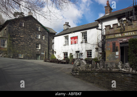 The Sun Hotel in Coniston. Cumbria North West England Donald Campbell ...