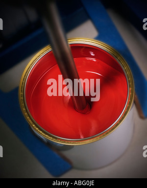 red color paint pouring in water Stock Photo - Alamy