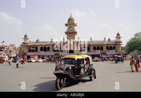 Gwalior Northern India typical street scene with motorised auto ...