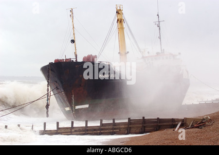 Foundered Ship the Manaav Star on the Beach at Camber Near Rye in East ...
