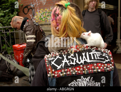 Punks live on the street near a train station in Hamburg Germany Stock ...
