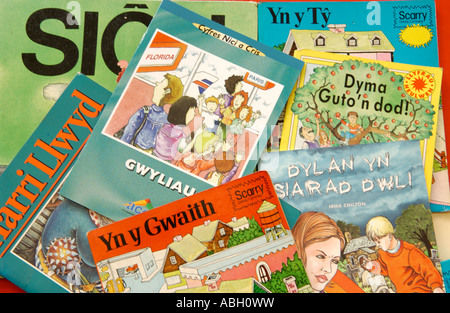 Selection of Welsh language books for primary school in Wales UK Stock ...