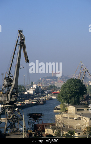 Bratislava s river port with ships Stock Photo - Alamy