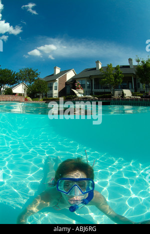 Woman snorkeling in a pool in Dallas, Texas Stock Photo - Alamy