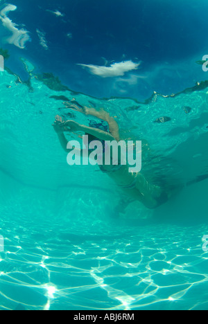 Woman snorkeling in a pool in Dallas, Texas Stock Photo - Alamy