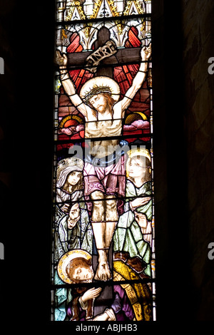 Stained Glass Window St Colmans Cathedral Cobh Cork Ireland Stock