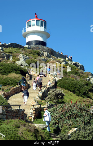 Visitors Climb To Lighthouse at Cape Point in Western Cape - South ...