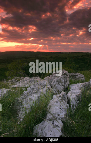 Sunset over Cheddar Gorge Stock Photo - Alamy