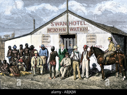 South Africa when a British colony 1870s. Color lithograph Stock Photo ...