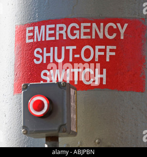 Emergency shut off button Stock Photo - Alamy