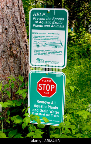 warning sign about the spread of zebra mussels ballyronan marina lough ...