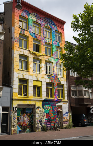 Colourful Graffiti Building Amsterdam Holland Netherlands Europe EU ...