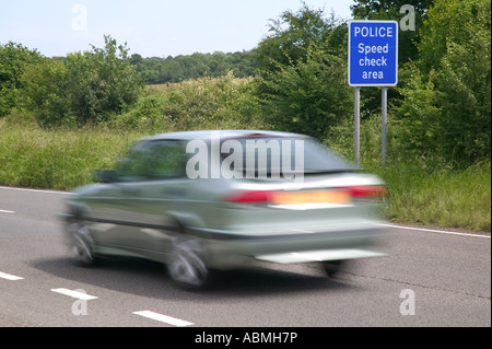 A Police Speed check area sign Stock Photo - Alamy