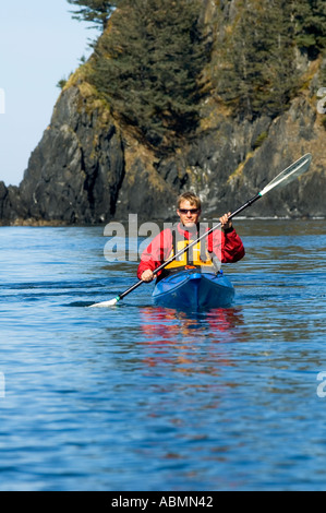 Alaska, Kodiak, Kayaking in Monashka Bay Stock Photo - Alamy