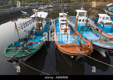 Fishing boat equiped with powerful lights used to attract squid at ...
